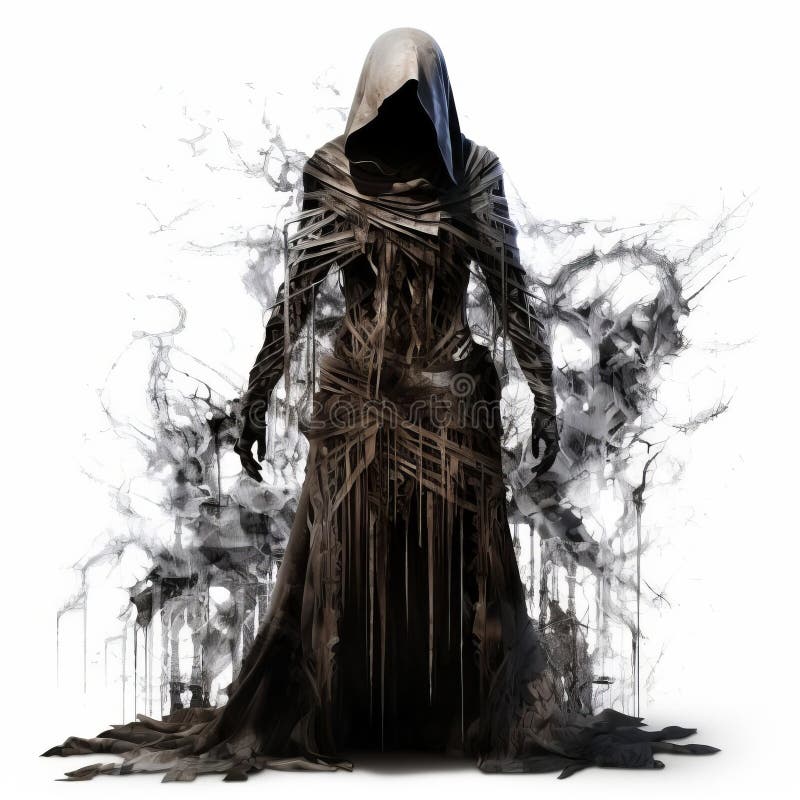 Revenant Algorithmic Art Isolated on White Background Full Body Stock ...