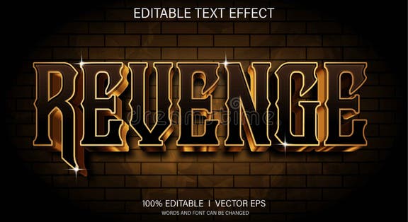 Revenge 3d Vector Text Effect with Modern Style Design Stock Vector ...