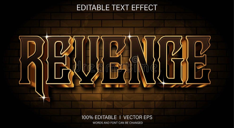 Revenge 3d Vector Text Effect with Modern Style Design Stock Vector ...