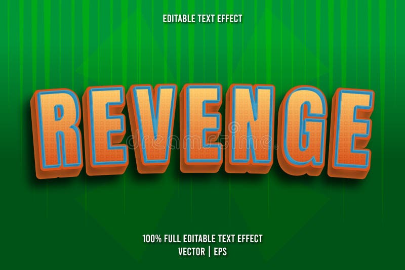 Revenge Editable Text Effect Retro Style Stock Vector - Illustration of ...