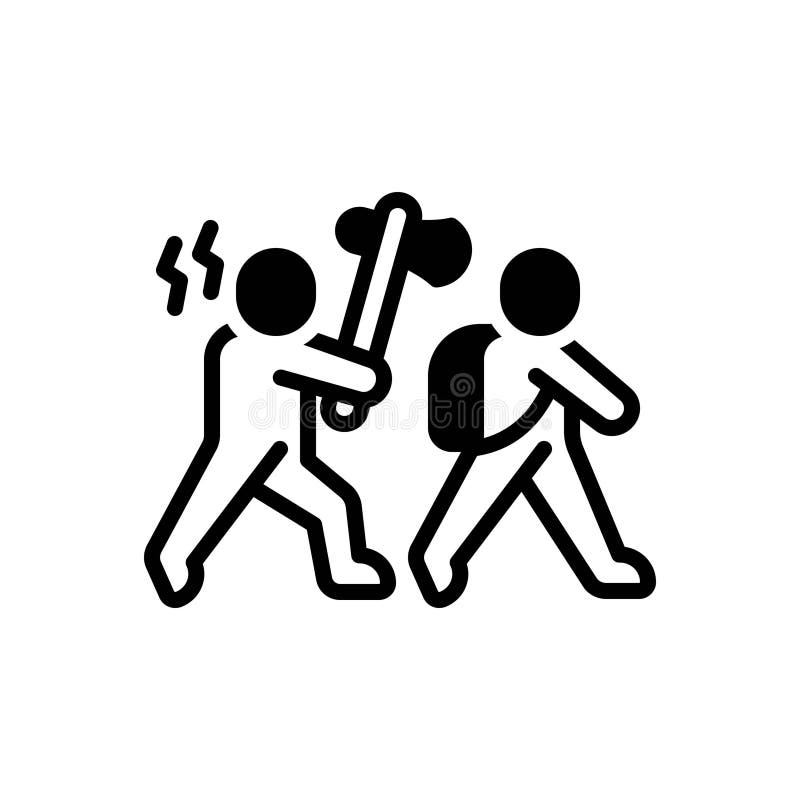 Black Solid Icon for Revenge, Vengeance and Behind Stock Vector ...