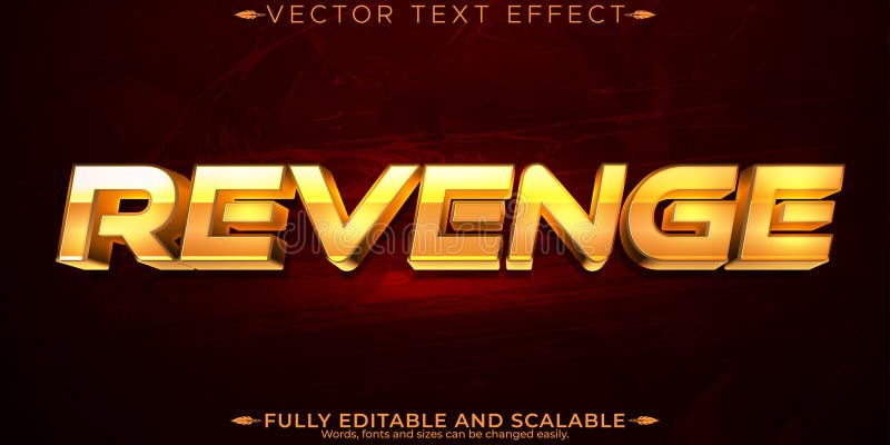 Revenge Text Effect, Editable Game and Movie Text Style Stock Vector ...