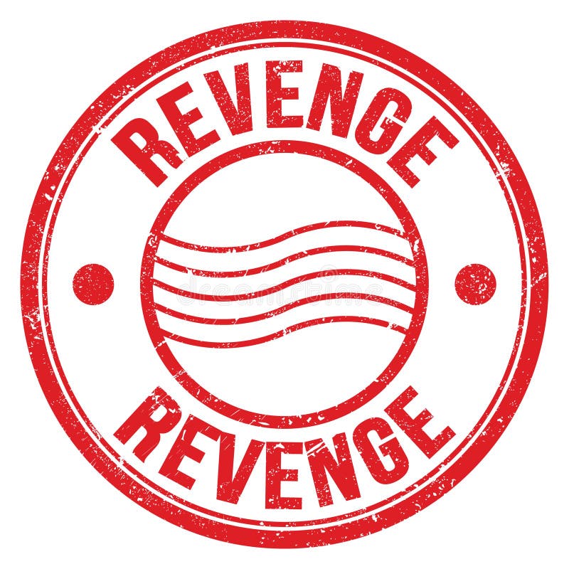 REVENGE Text Written on Red Round Postal Stamp Sign Stock Illustration ...