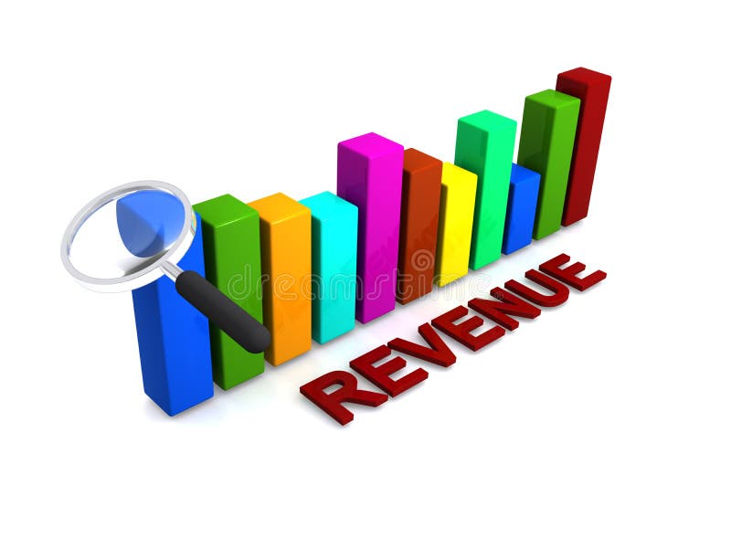 Revenue with Bar Graph on White Stock Illustration - Illustration of ...