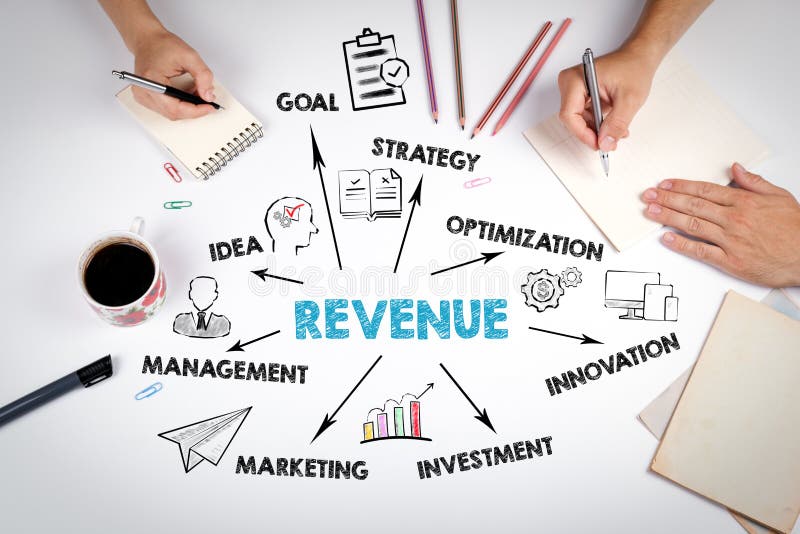 Revenue Concept. Chart with Keywords and Icons Stock Illustration ... Revenue Concept. Chart with Keywords and Icons Stock Illustration ...