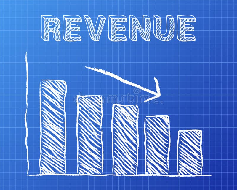 Revenue Down Blueprint stock vector. Illustration of business - 106444005