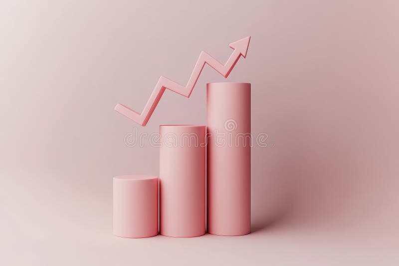 Revenue Growth Analysis Utilizing a Light Red Bar Chart with Rising ...