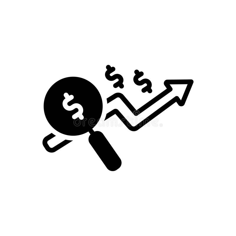 Black Solid Icon for Revenue, Income and Chart Stock Illustration ...