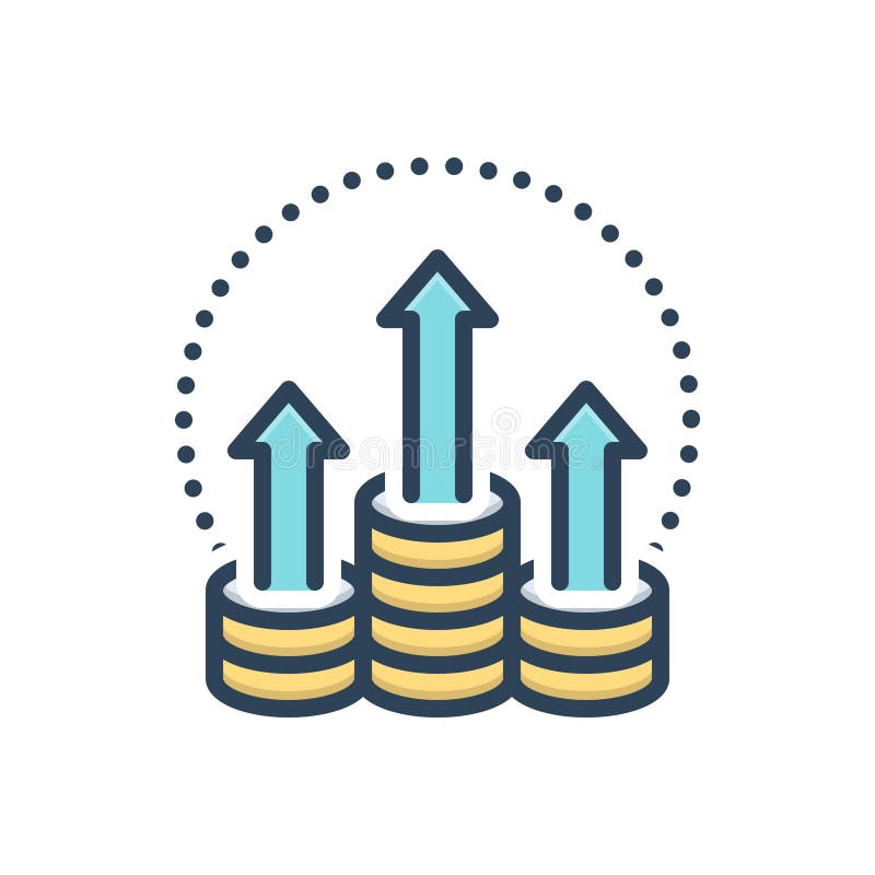 Color Illustration Icon for Revenue, Investment and Wealth Stock ...