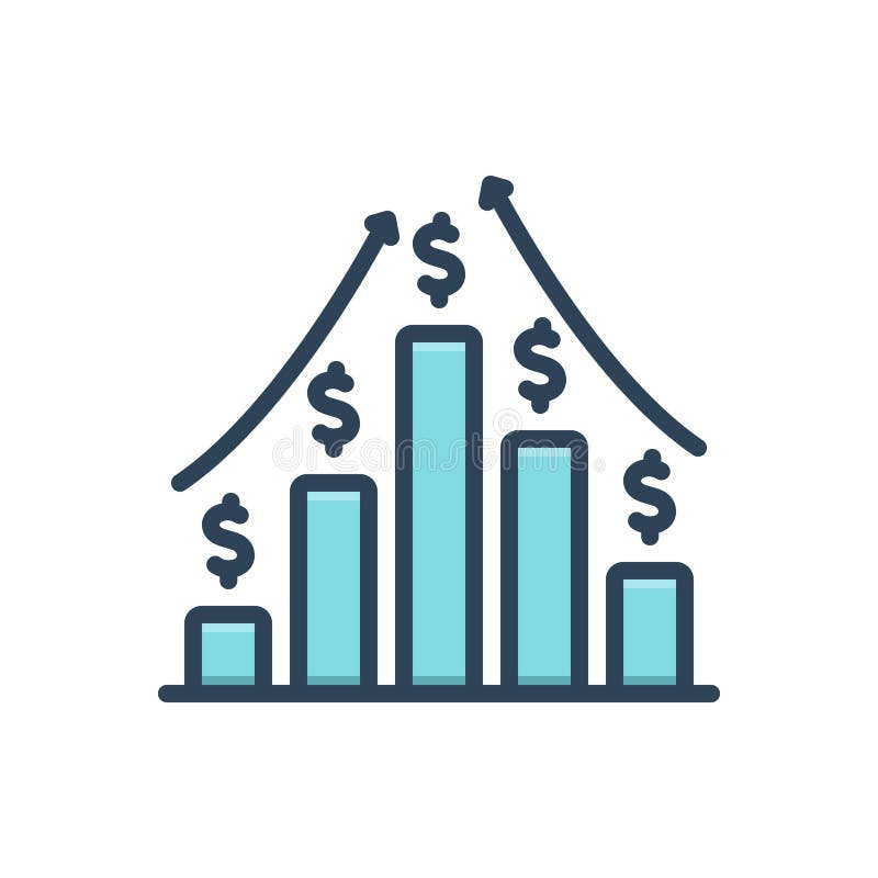 Color Illustration Icon for Revenue, Income and Growth Stock ...