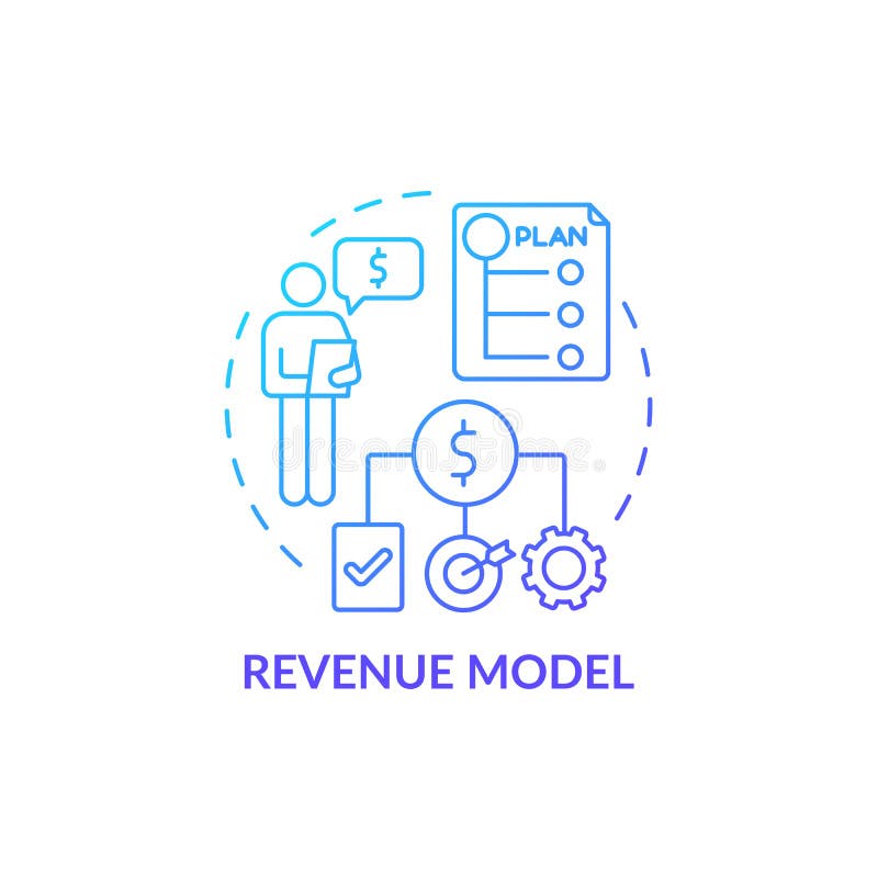 Revenue Model Blue Gradient Concept Icon Stock Vector - Illustration of ...