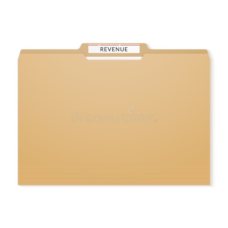 Revenue Report Binder. Manila Folder Papers Archive Stock Vector ...