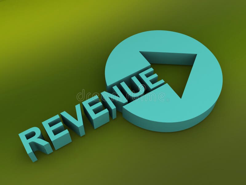 Revenue sign with an arrow stock illustration. Illustration of ...