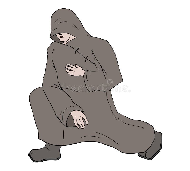 Reverence Monk Illustration Stock Vector - Illustration of spiritual ...