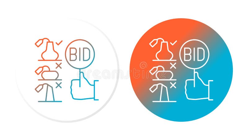 Reverse Auction, One Buyer. Two Icons for Web Design Stock Illustration ...