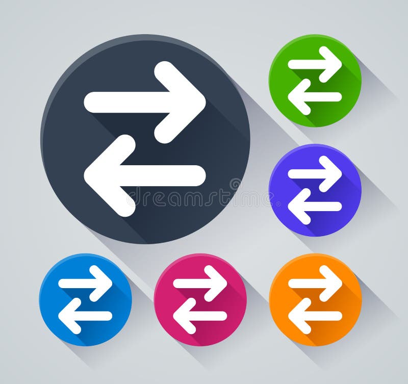 Reverse Circle Icons with Shadow Stock Vector - Illustration of double ...