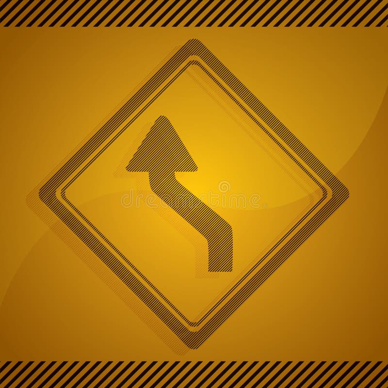 Reverse Curve Left Sign. Vector Illustration Decorative Design Stock ...