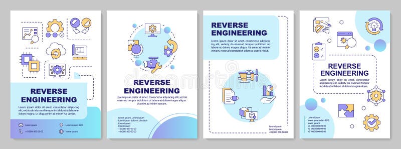 Reverse Engineering Blue Circle Brochure Template Stock Illustration ...
