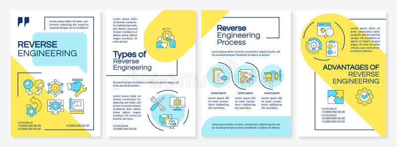 Reverse Engineering Blue and Yellow Brochure Template Stock Vector ...