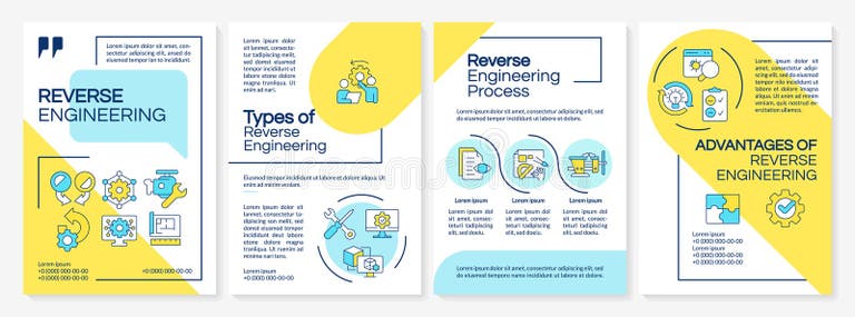 Reverse Engineering Blue and Yellow Brochure Template Stock Vector ...