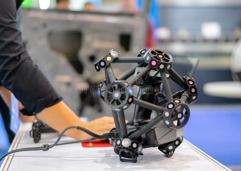 Male Engineer Use Computer Setting Portable 3D Scan Stock Photo - Image ...