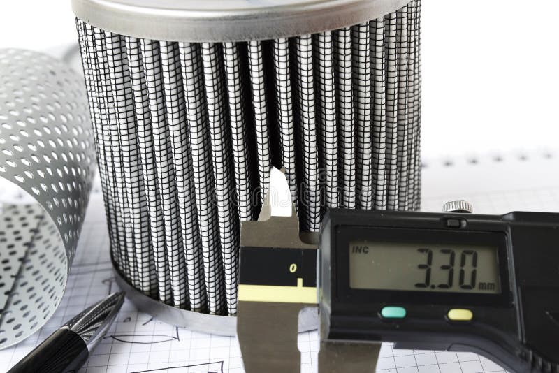 Reverse Engineering for Fuel Filter Stock Image - Image of vernier ...
