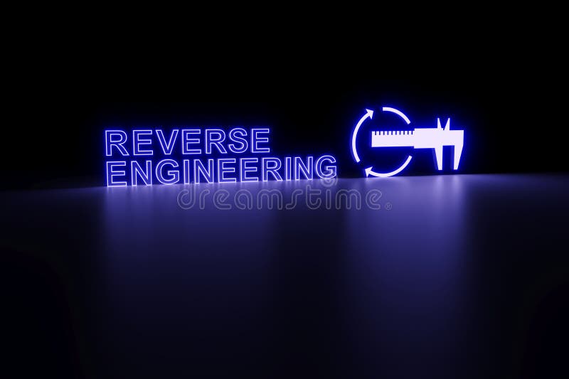 REVERSE ENGINEERING Neon Concept Self Illumination Background 3D Stock ...