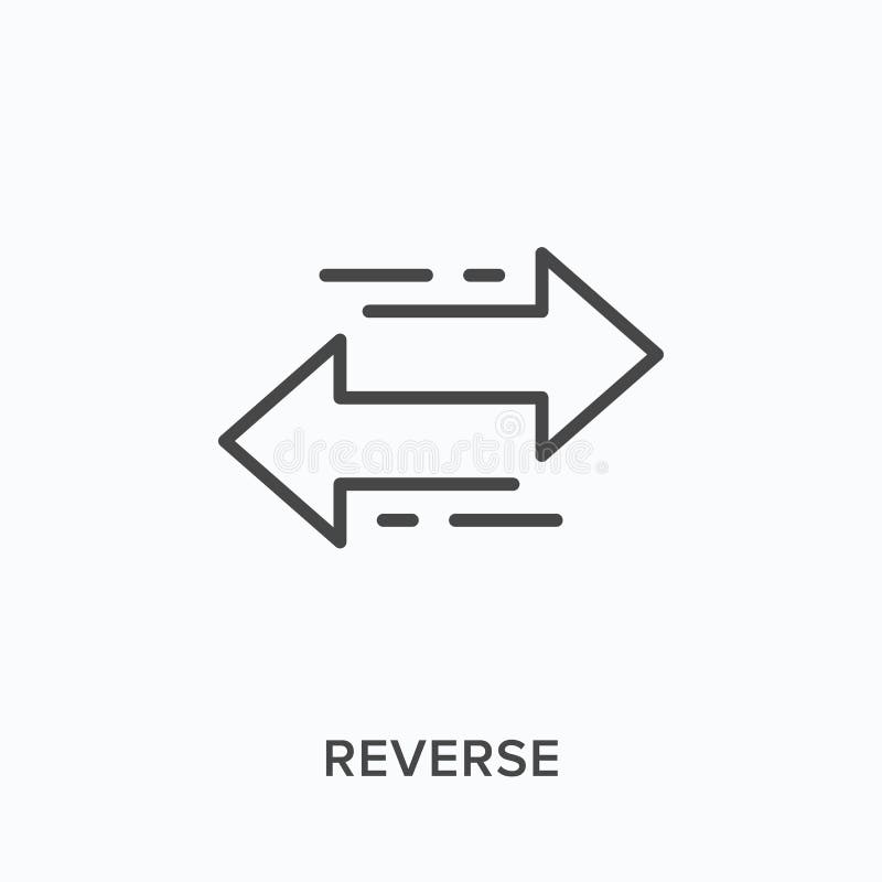 Reverse Flat Line Icon. Vector Outline Illustration of Two Arrows Stock ...