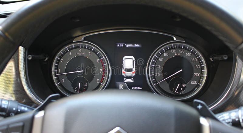 Parking Assistant Icon between Speedometer and Tachometer on Car ...