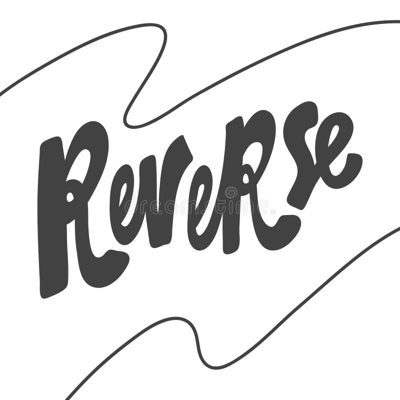 Reverse. Hand Drawn Lettering Logo for Social Media Content Stock ...