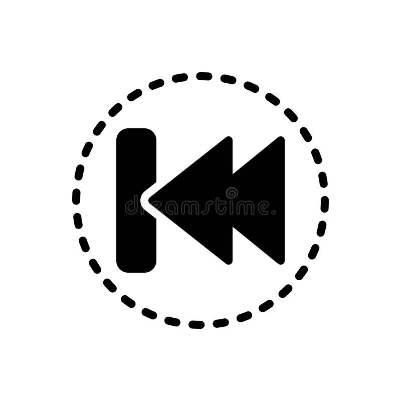 Black Solid Icon for Reverse, Go Back and Revert Stock Vector ...