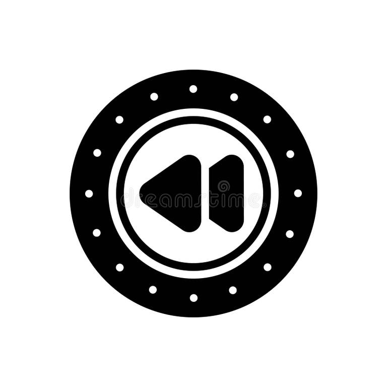 Black Solid Icon for Reverse, Inverse and Play Stock Vector ...