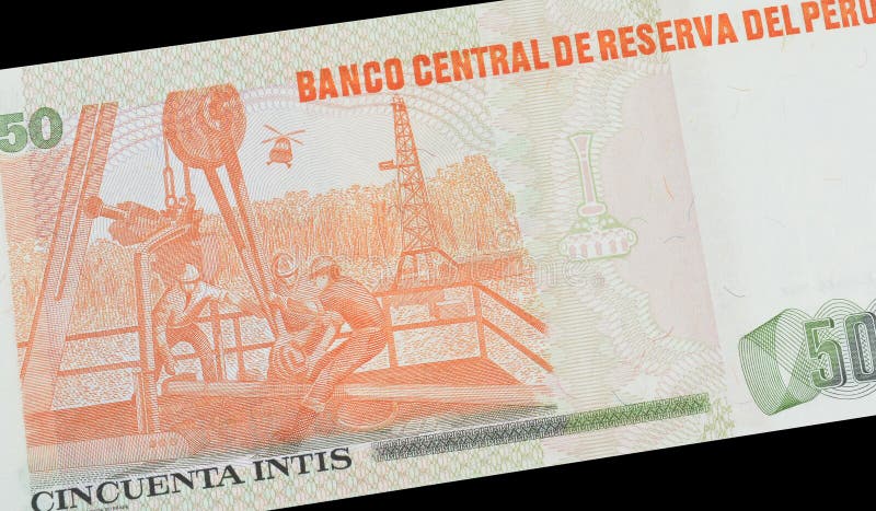 Reverse of 50 Intis Banknote Printed by Peru Stock Image - Image of ...