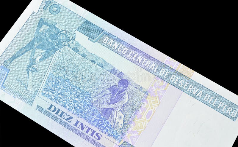 Reverse of 10 Intis Banknote Printed by Peru Stock Image - Image of ...