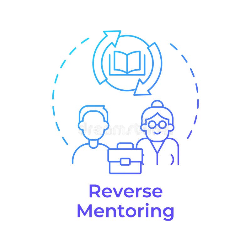 Reverse Mentoring Blue Gradient Concept Icon Stock Illustration ...