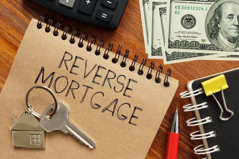 Reverse Mortgage is Shown As Financial Concept Stock Photo - Image of ...