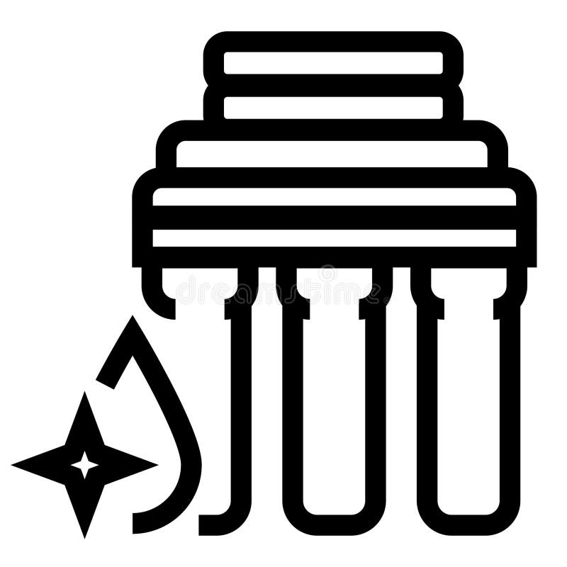 Reverse Osmosis Line Black Icon. Vector Isolated Button Stock ...