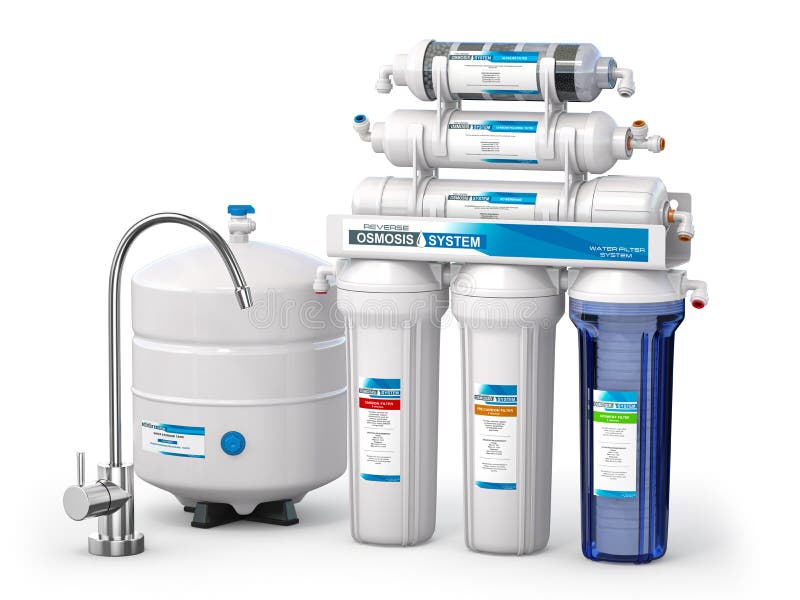 Reverse Osmosis Water Purification System Isolaterd on White. Water ...