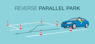 Reverse Parallel Parking Infographic. Perspective View Stock Vector ...
