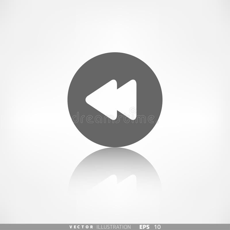 Reverse or Rewind Icon. Media Player. Stock Vector - Illustration of ...