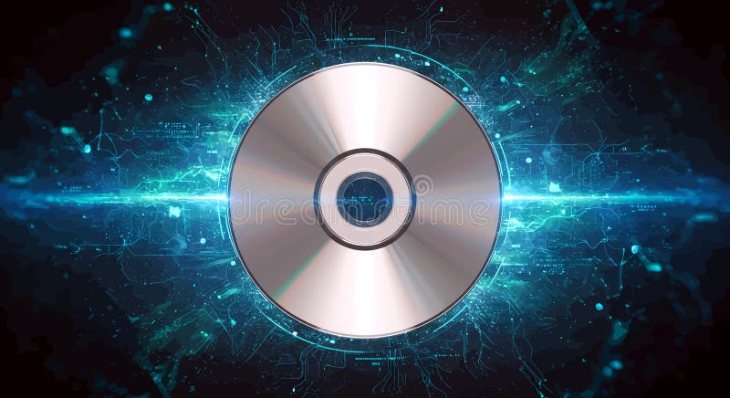 The Reverse Side of a Compact Disc. Stock Illustration - Illustration ...
