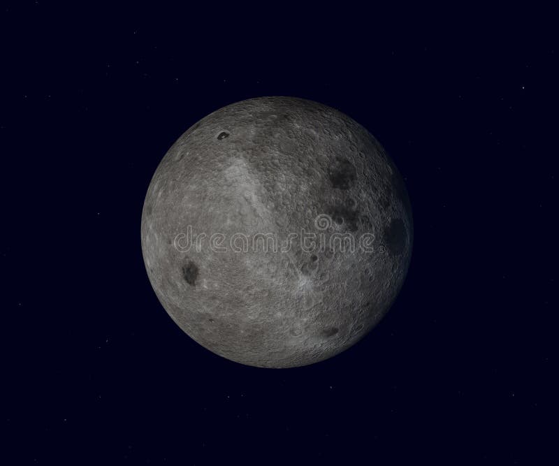 The Reverse Side of the Moon. Full Moon on Dark Night Sky Background ...