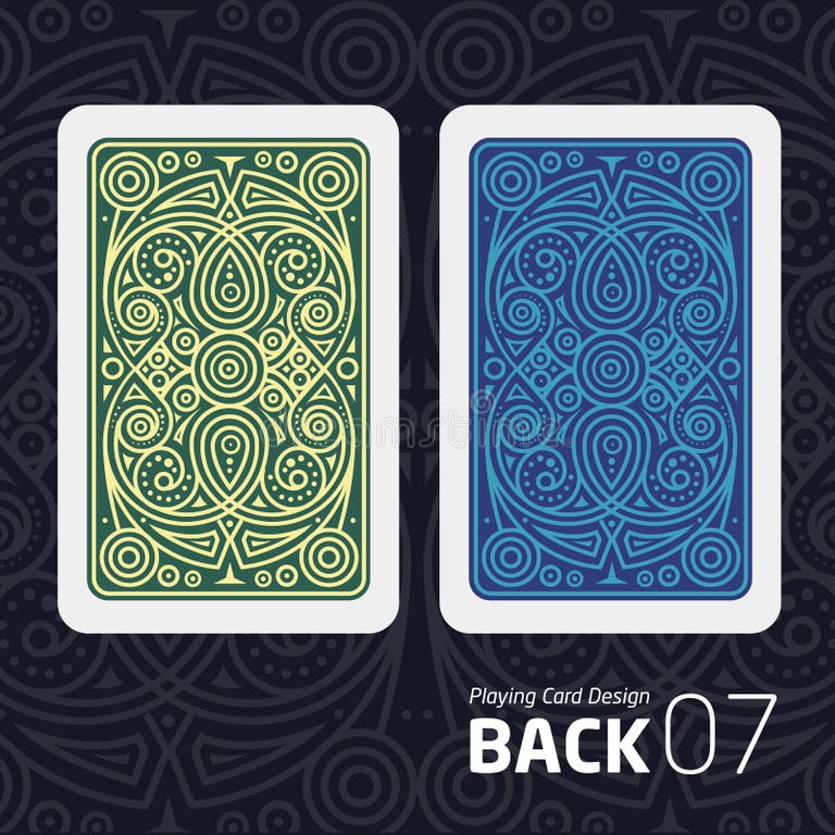 Playing Card Back Side Isolated White Stock Illustrations – 277 Playing ...
