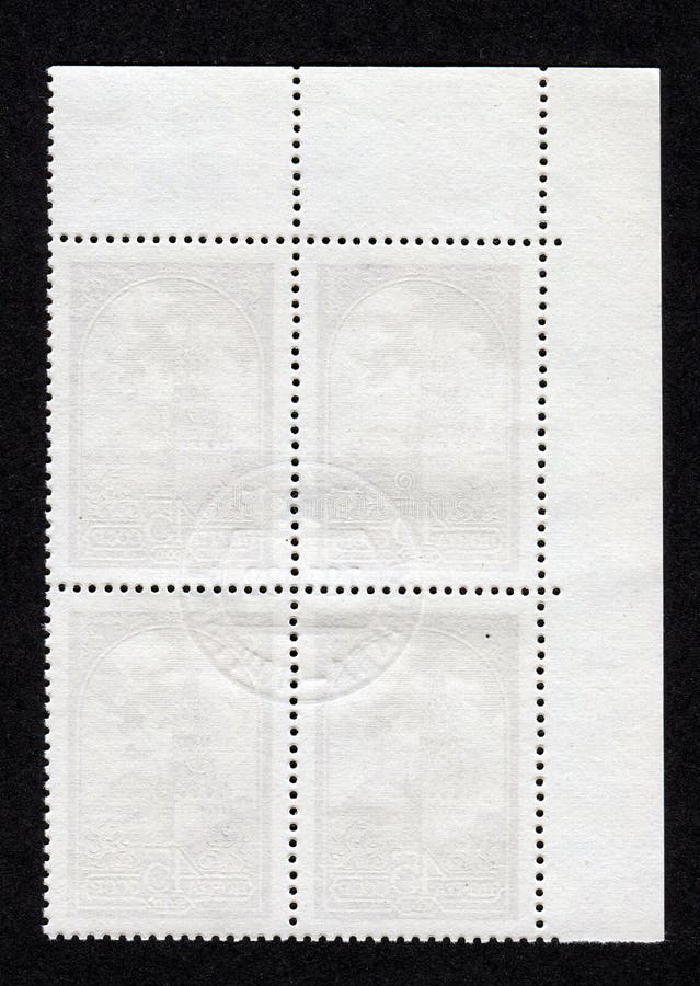 Reverse Side of a Postage Stamp. Stock Photo - Image of blank, black ...