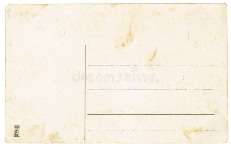 The Reverse Side of Postcards of the Early Twentieth Century. Stock ...