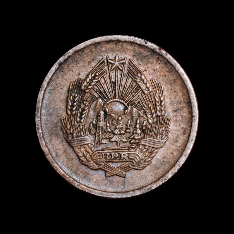 Reverse Side of a Romanian Bani Coin. Stock Photo - Image of business ...