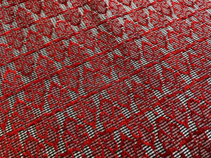 Reverse Side Showcases the Red-threaded Geometric Pattern Stock Image ...