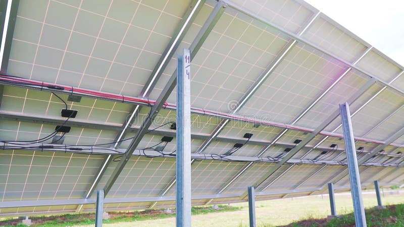 Reverse Side of Solar Panels in a Power Plant. Stock Footage - Video of ...