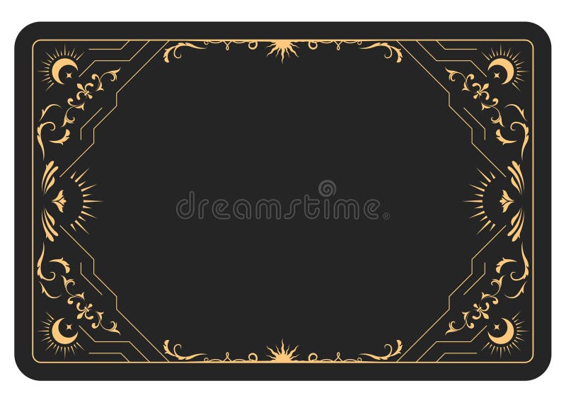 Tarot Frame with Spiritual Crescent Moon Symbol. Aesthetic Tarot Border ...