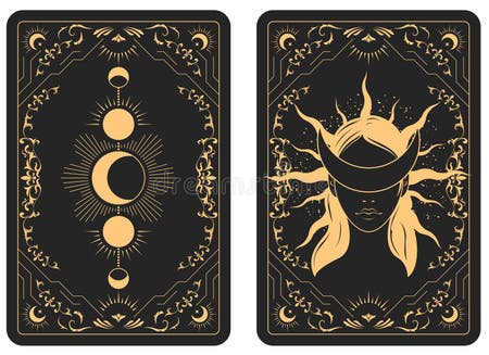 The Reverse Side of a Tarot Cards Batch, Pattern with Blindfold Witch ...